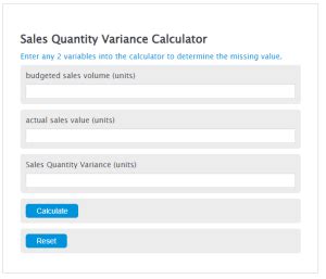 Sales Quantity Variance Calculator Calculator Academy