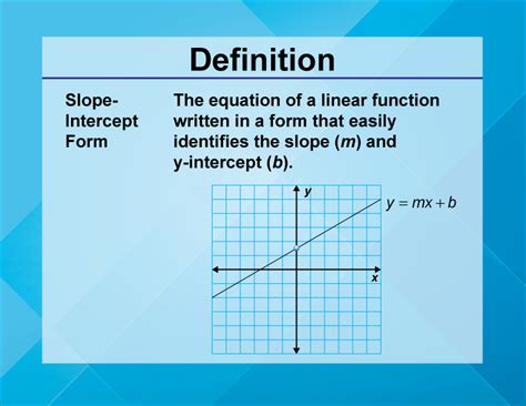 Definition Linear Function Concepts Slope Intercept Form Media4math