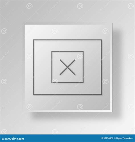3d Mockup Wireframe Button Icon Concept Stock Illustration
