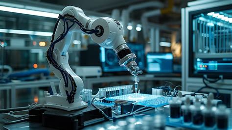 premium photo automated laboratory robot performing sample analysis