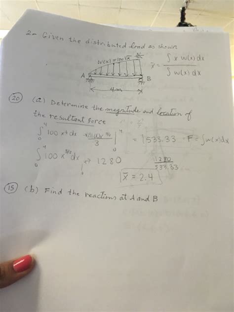 Solved Given The Distributed Load As Shown Determine The