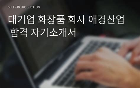 대기업 화장품 회사 애경산업 합격 자기소개서 자기소개서