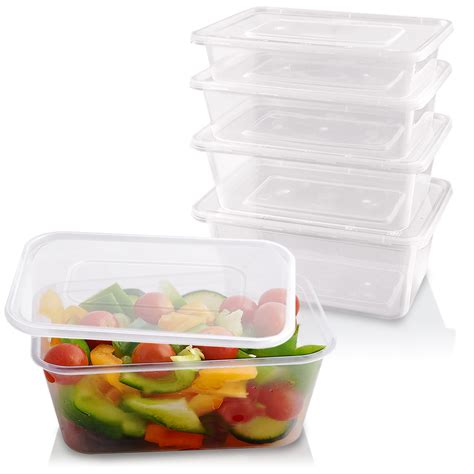 Clear Plastic Food Storage Containers With Lids 50 Pack Sabco Packaging