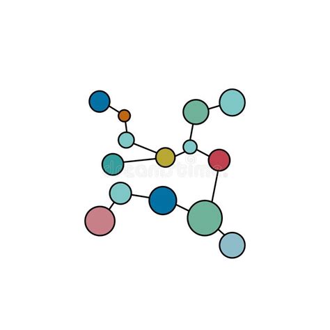 Chemical Molecule Illustration Science Vector Symbol Connected Dots