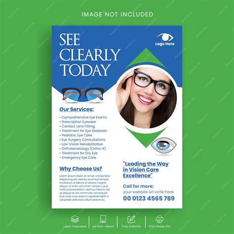 Premium Vector Optometrist Or Eye Care Print Flyer Or Poster Template
