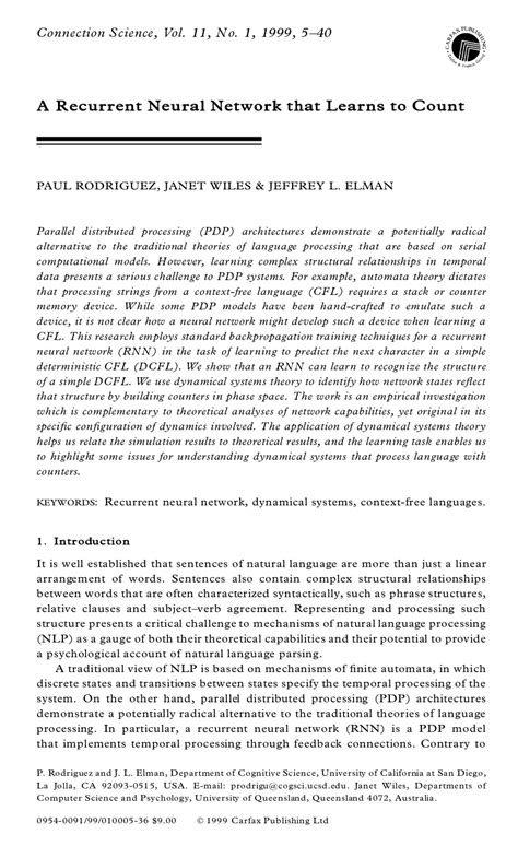 Pdf A Recurrent Neural Network That Learns To Count