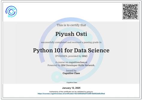 Im Excited To Share That Ive Successfully Completed The Python 101 For Data Science Course