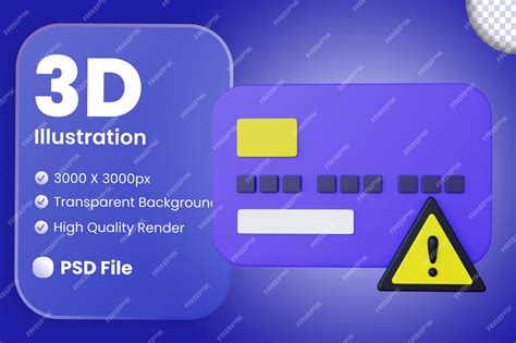 Premium Psd 3d Credit Card Error Illustration