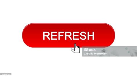 Refresh Web Interface Button Clicked With Mouse Cursor Red Color Innovation Stock Illustration