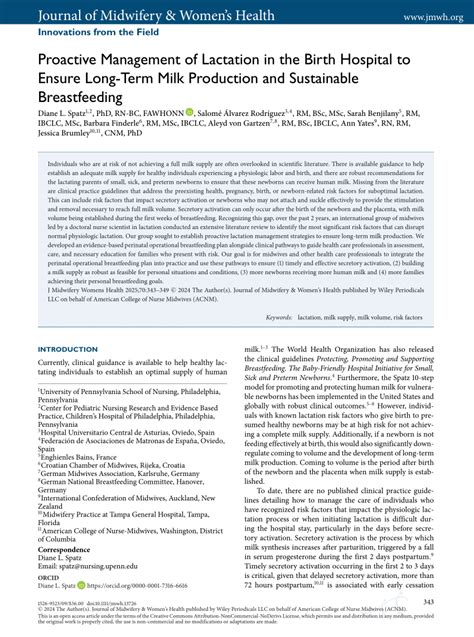 Pdf Proactive Management Of Lactation In The Birth Hospital To Ensure