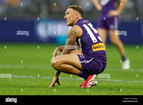 Shai Bolton Of The Dockers Looks On As He Rests During The Afl Elimination Final Match Between