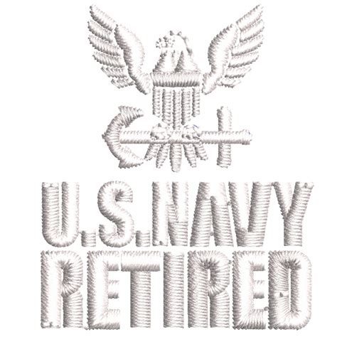Us Eagle Navy Retired Veterans Retired Digitized Embroidery