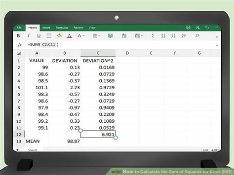3 Ways To Calculate The Sum Of Squares For Error Sse Wikihow