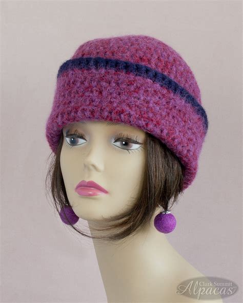 Alpaca Hats In Black Wide Brim Wool Blend Crocheted And Semi Felted For Warmth And Comfort