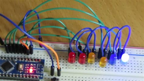 Arduino как сделать бегущий огонёк НА Flprog Youtube