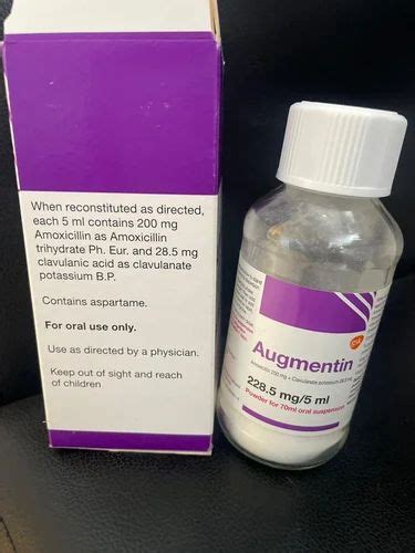 Augmentiin 228 5 Mg 5 Ml Powder Form Suspension At Rs 1000 Box Augmentin Tablet In Pune Id