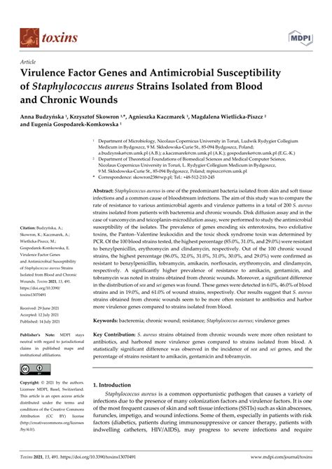 Pdf Virulence Factor Genes And Antimicrobial Susceptibility Of