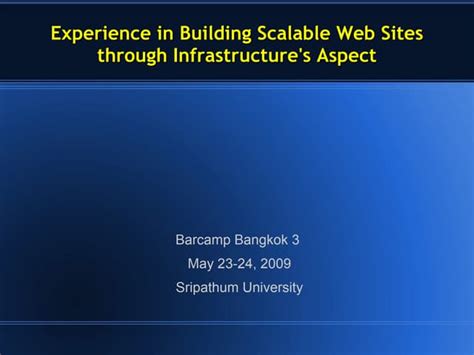 experience in building scalable web sites through infrastructure s view ppt