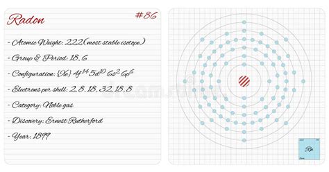 Detailed Infographic Atomic Model Element Radon Stock Illustrations 5