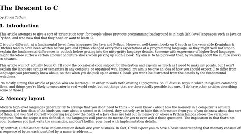 The Descent To C Must Know Resources For Programmers By Giessen Dev