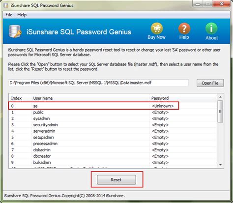 how to access sql server database or instance without password