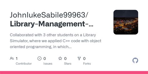 GitHub JohnlukeSabile Library Management System Simulator Collaborated With Other