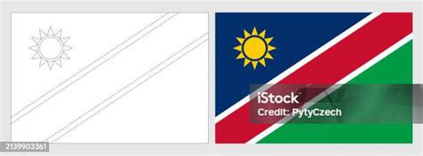 Coloring Vector Flag Set Of Namibia Stock Illustration Download Image Now Africa Badge