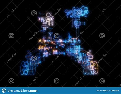 Particle Hologram Of Mars Rover Stock Illustration Illustration Of