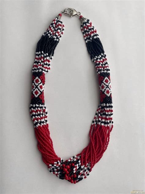 Купити Намисто етно червоно чорне Skrynya Ua