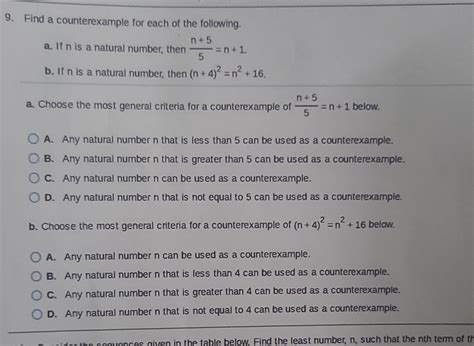 solved 9 find a counterexample for each of the following