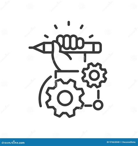 Desarrollo De Proyecto Línea Moderna Icono Del Vector Del Diseño