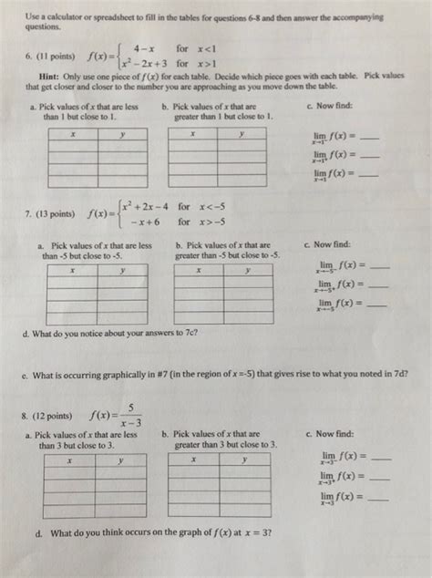 Solved 1 16 Points Given Function Fx Below Fill In The