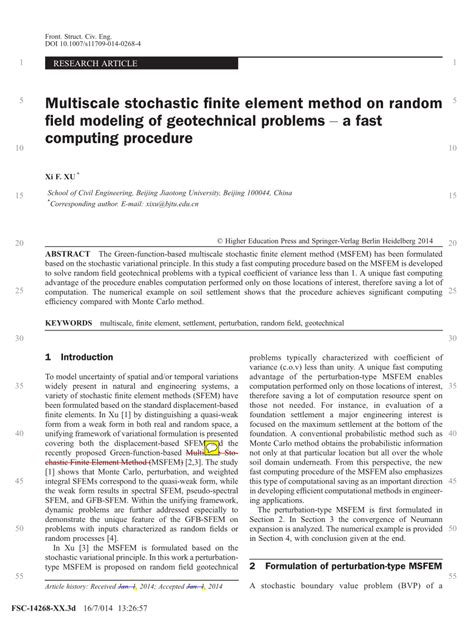 Pdf Multiscale Stochastic Finite Element Method On Random Field Modeling Of Geotechnical
