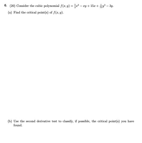 Solved Consider The Cubic Polynomial Chegg