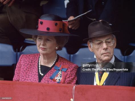 British Prime Minister Margaret Thatcher With Her Husband Denis