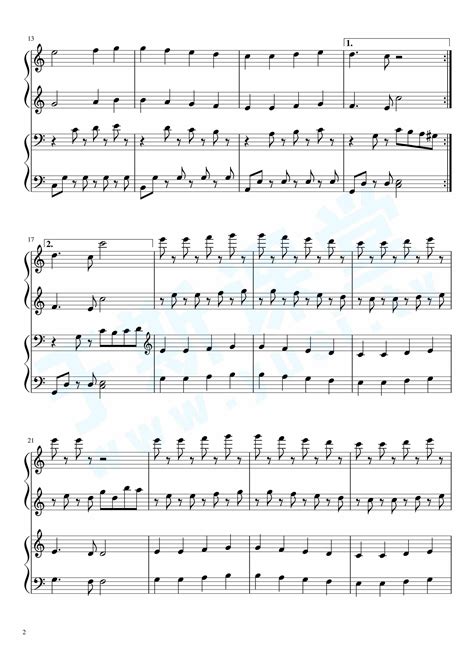 欢乐颂（四手联弹） 钢琴曲谱，于斯课堂精心出品。于斯曲谱大全，钢琴谱，简谱，五线谱尽在其中。