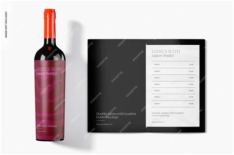 Premium Psd Double Menu With Leather Cover Mockup