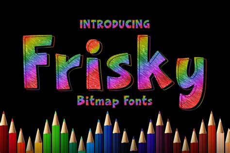 Frisky Bitmap Color Font Design Cuts