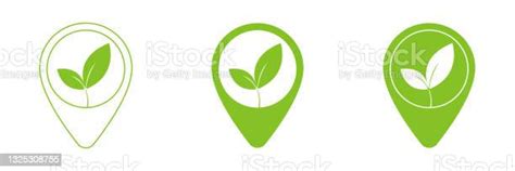 위치 아이콘입니다 환경 친근함과 에너지 절약의 상징 녹색 잎의 이미지와 기호 벡터 그림입니다 웹 디자인 가리키기에 대한 스톡 벡터 아트 및 기타 이미지 Istock