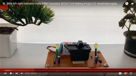 Bike Left Right Indicator Using NPN Transistor BC One Stop For All College Project Solutions