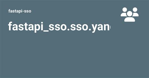 fastapi sso sso yandex fastapi sso