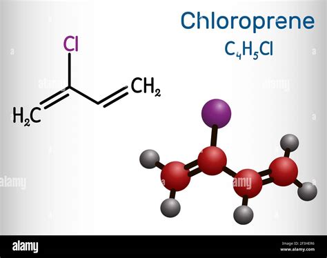 Chloroprene Molecule It Is Chloroolefin Used As Monomer For Polymer Polychloroprene A Type Of