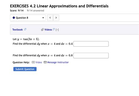 Solved Exercises 4 2 Linear Approximations And Differentials