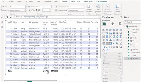 Power BI DAX SECOND Function