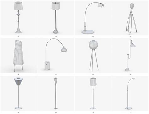 인테리어 조명 Vol 3 플로어 램프 3d 모델 49 3ds Dae Fbx Obj Max Unknown