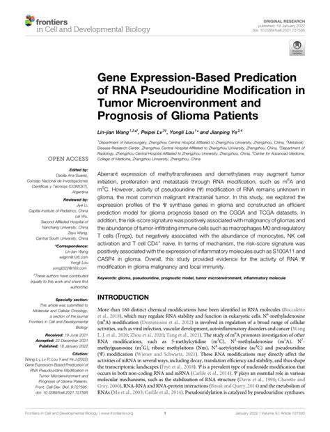 Pdf Gene Expression Based Predication Of Rna Pseudouridine