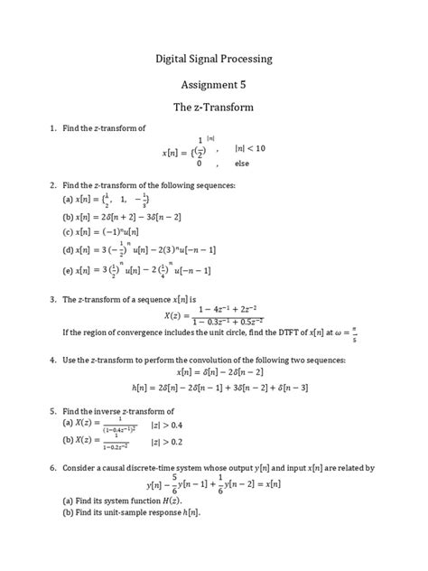 Dsp Assignment 5 Pdf Science And Mathematics Computers