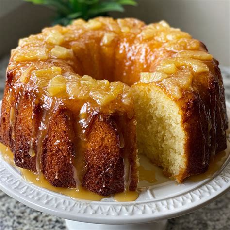 Rich Pineapple Pound Cake With Glaze And Sour Cream My Homemade Recipe