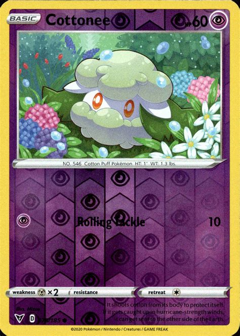 Cottonee 075185 Vivid Voltage Reverse Holo Card Cavern Trading