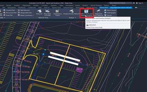 Storm Drain Design In Civil 3d And Ssa Export And Analyze In Storm And Sanitary Analysis 10